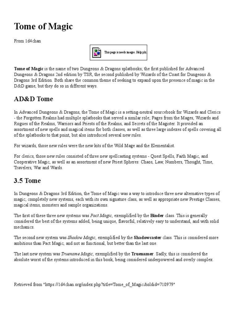Tome of Magic - 1d4chan | PDF | Law | Science & Mathematics