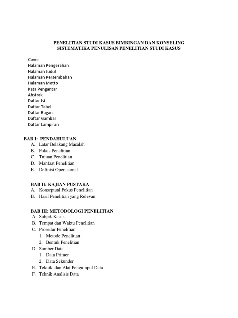 Pedoman Penulisan Studi Kasus | PDF