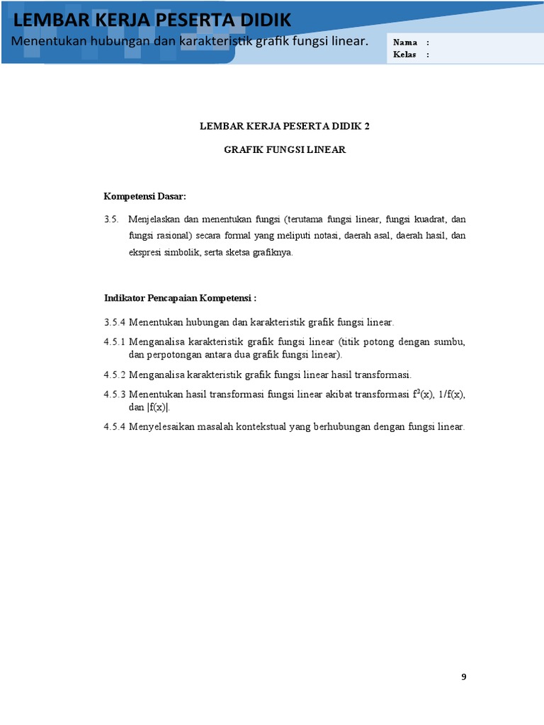 (Template) 2. LKPD 2 Grafik Fungsi - V4 Salinan | PDF