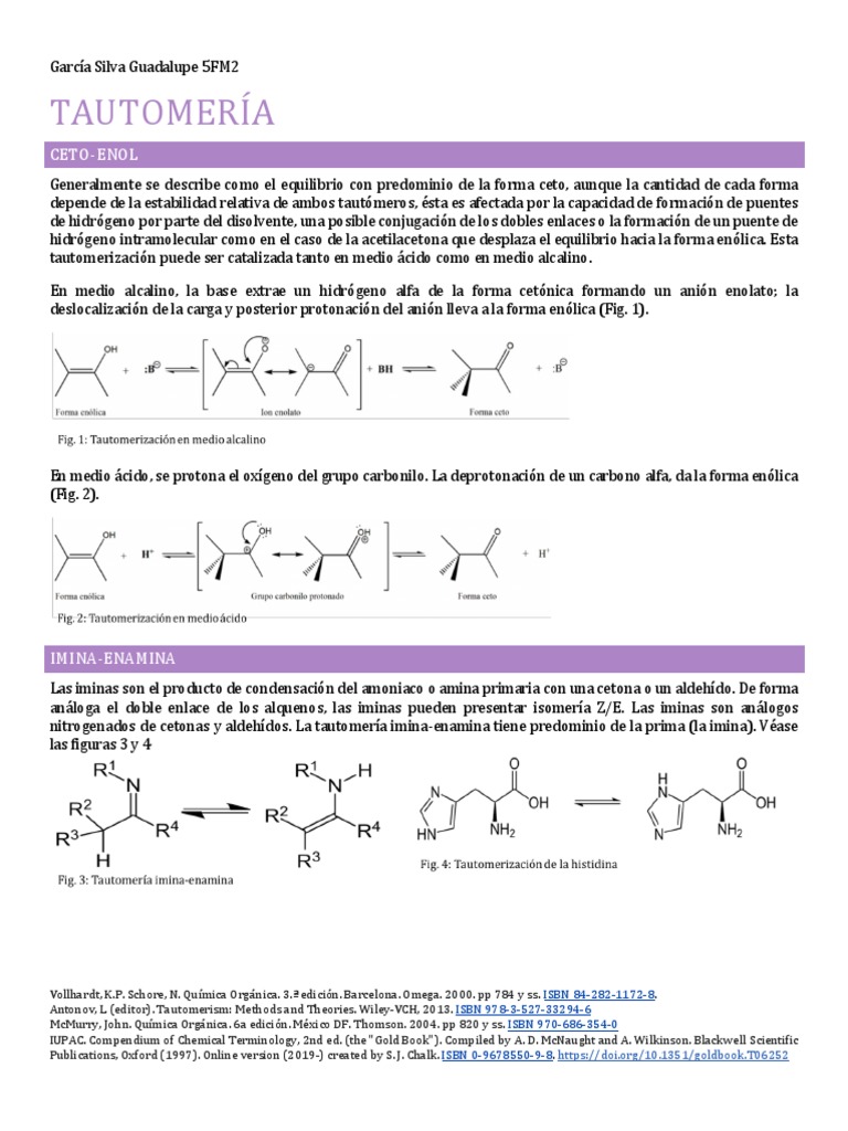 Tautomería Ceto-Enol e Imina-Enamina | PDF | Ciencia y matemáticas