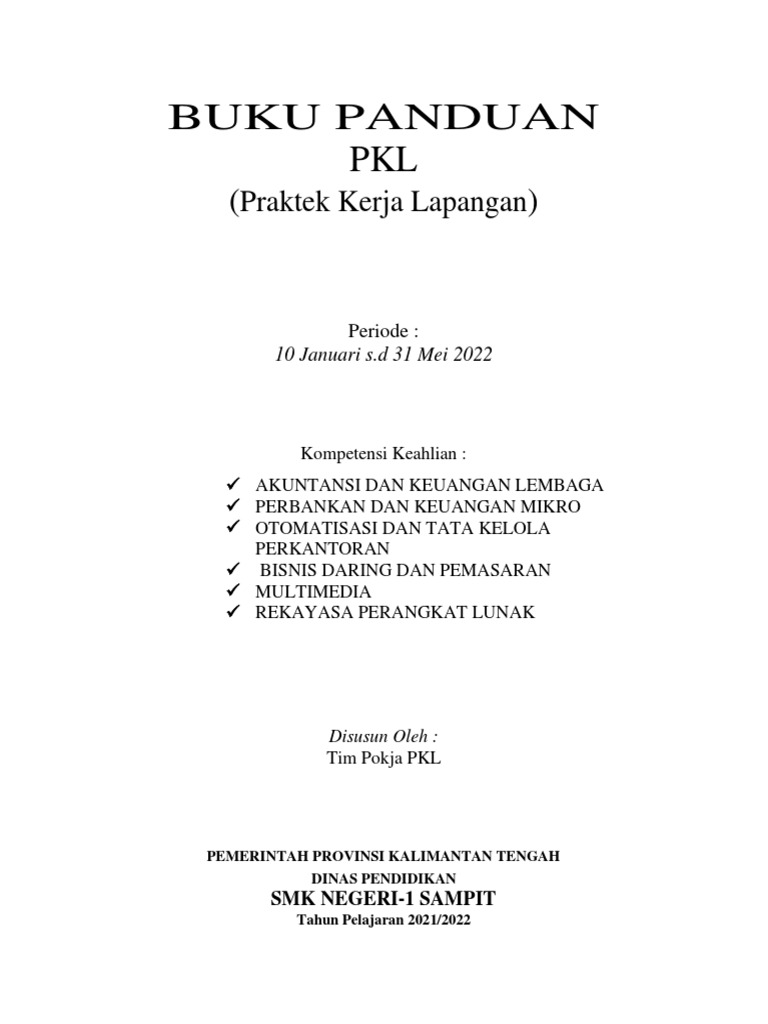 Buku Pandual PKL Periode 10 Januari 31 Mei 2022 | PDF