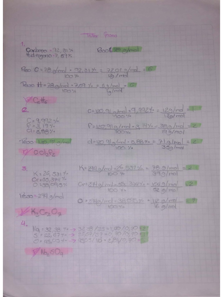 Taller 1 Quimica | PDF