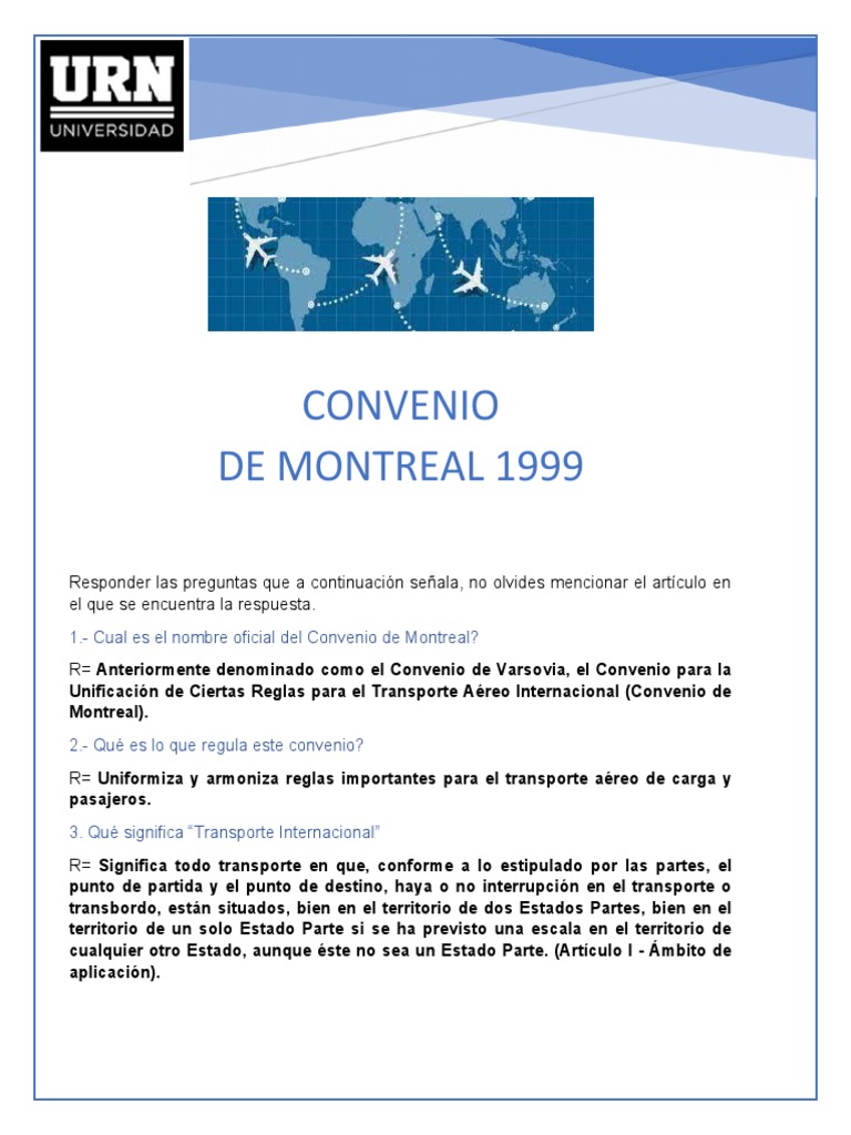 Convenio de Montreal | PDF | Arbitraje | Transporte