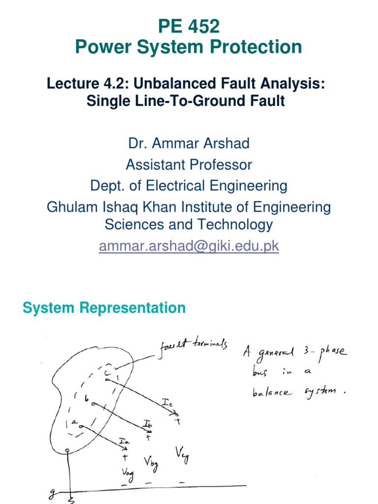 PE452 - Lect4.2 - Line To Ground Fault | PDF