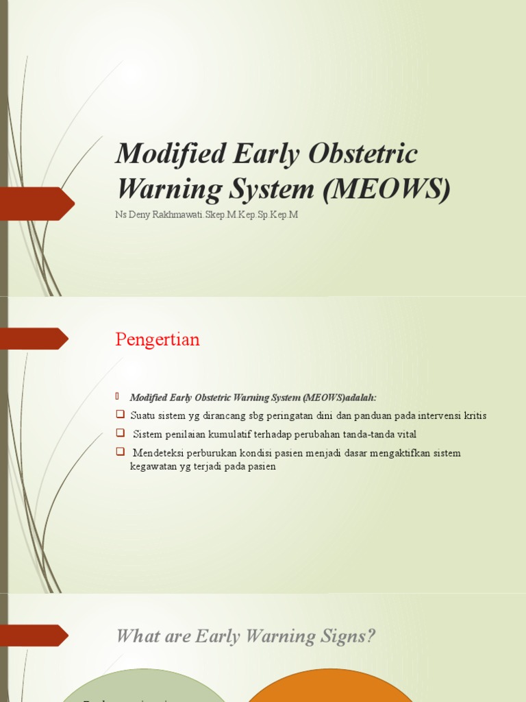 Modified Early Obstetric Warning System (MEOWS) | PDF