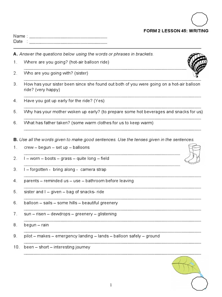 Form 2 Unit 7 Lesson 45 Writing | PDF
