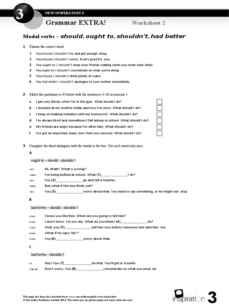 Modal-Verbs of Advice | PDF