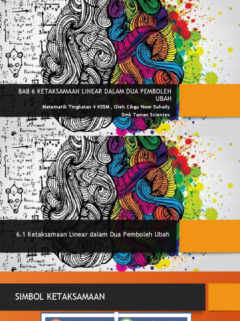 MAT T4 KSSM Bab 6 Ketaksamaan Linear Dalam Dua Pemboleh Ubah Zila | PDF