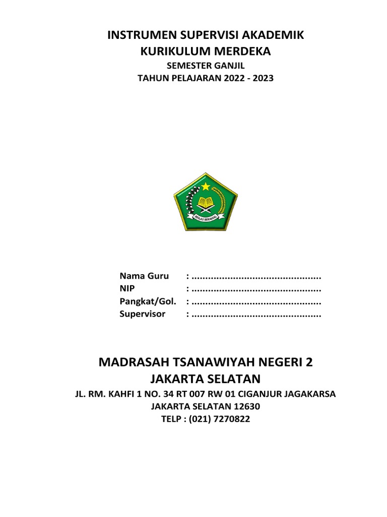Instrumen Supervisi Akademik Kurmer | PDF