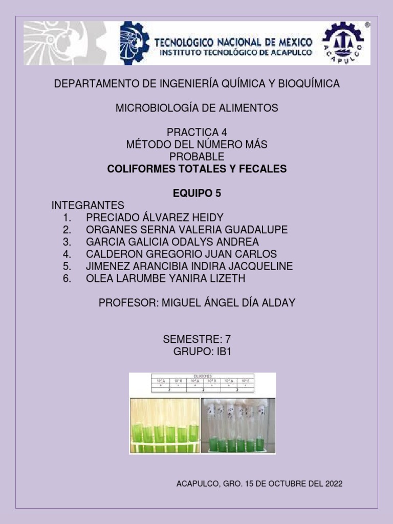 Reporte de La Practica 4 Micro - Alimentos | PDF | Química | Microbiología