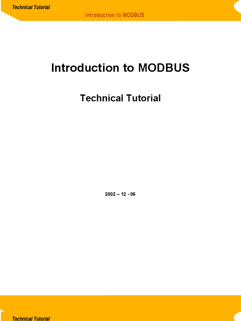 Introduction To MODBUS: Technical Tutorial | PDF | Internet Protocol ...