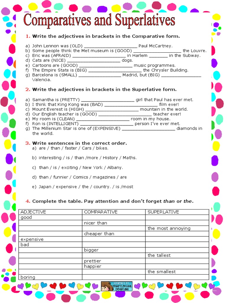 120A U5 Comparatives Superlatives | PDF