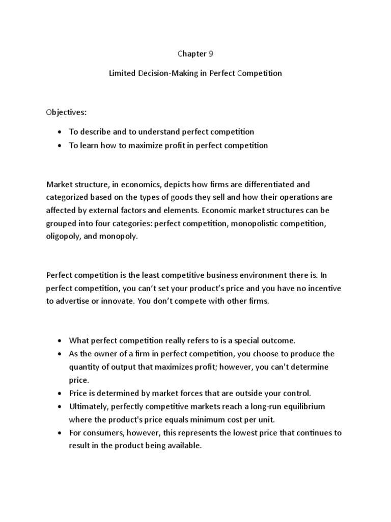 Chapter-9-Summary-Part-1 With Explanation | PDF | Perfect Competition ...