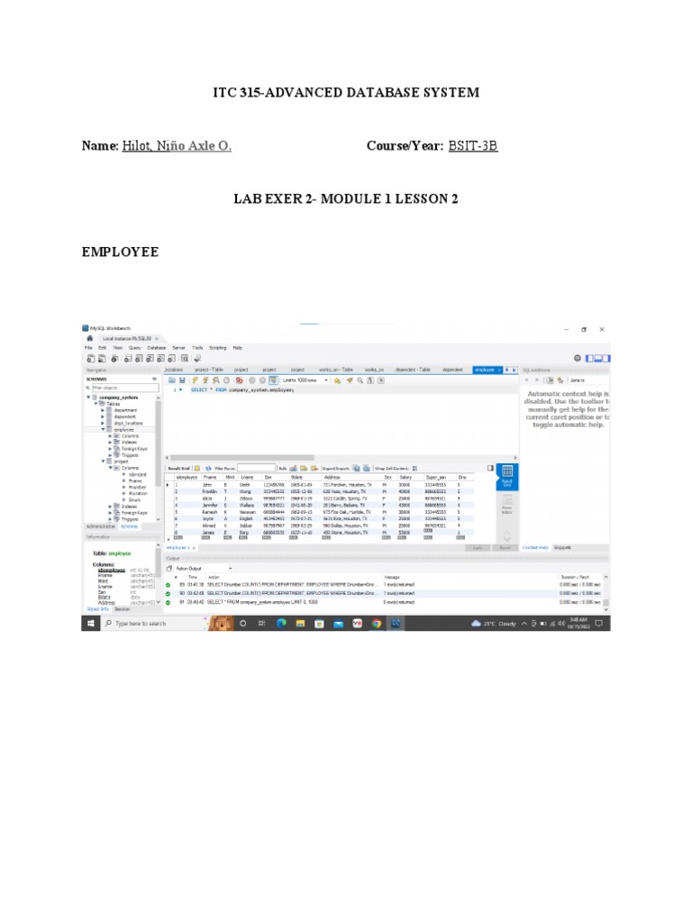 Itc 315-Lab Exer 2 | PDF | Career & Growth