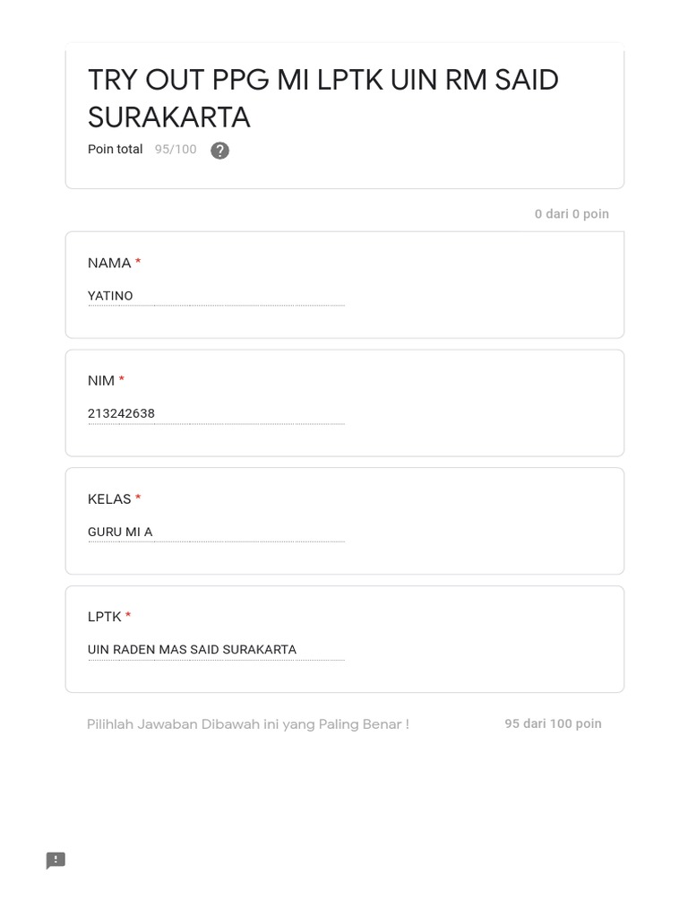 Try Out PPG MI UIN Raden Mas Said | PDF | Seni & Disiplin Bahasa