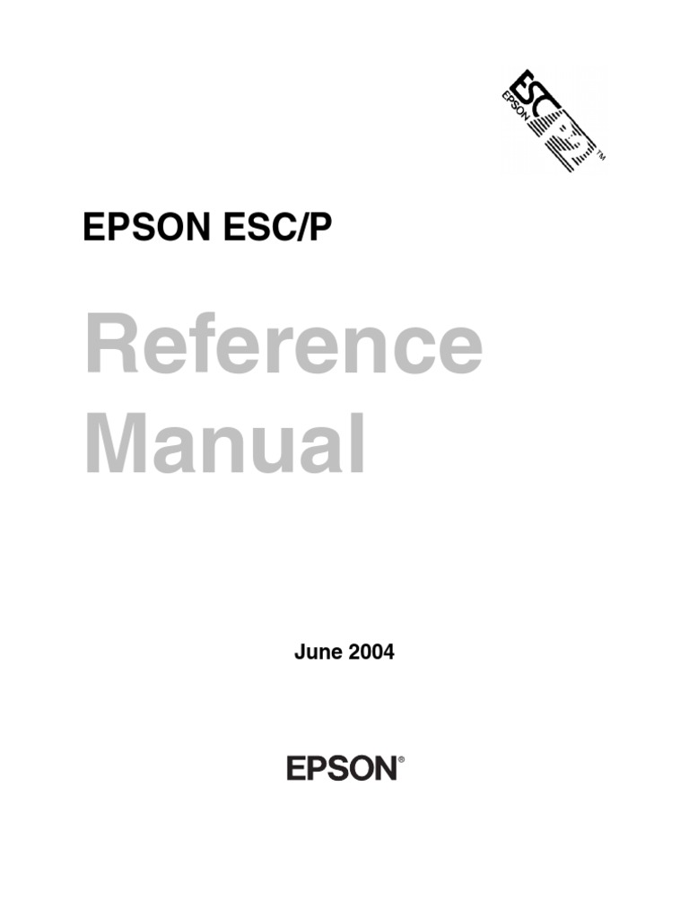 Reference Manual: Epson Esc/P | PDF | Ascii | Printer (Computing)