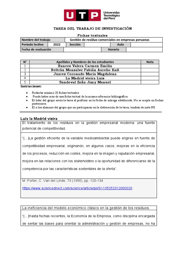 SEMANA 11 - Tarea de Fichas Textuales. | PDF | Residuos | Gestión de ... SEMANA 11 - Tarea de Fichas Textuales. | PDF | Residuos | Gestión de ...