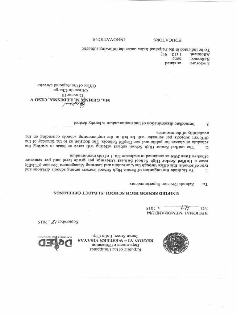 Unified SHS Subject Offerings | PDF