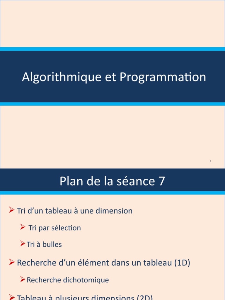 Tri et Recherche dans Tableaux C | PDF | Tableau (structure de données) | Pointeur (programmation)
