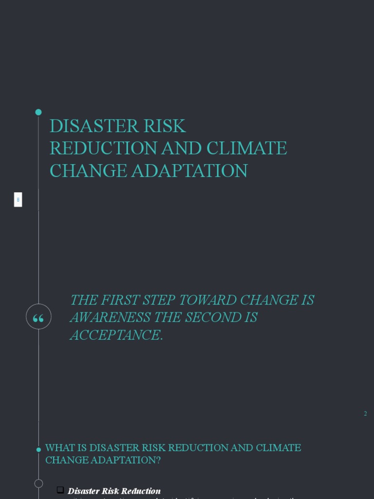 Disaster Risk Reduction and Climate Change Adaptation | PDF | Disaster ...
