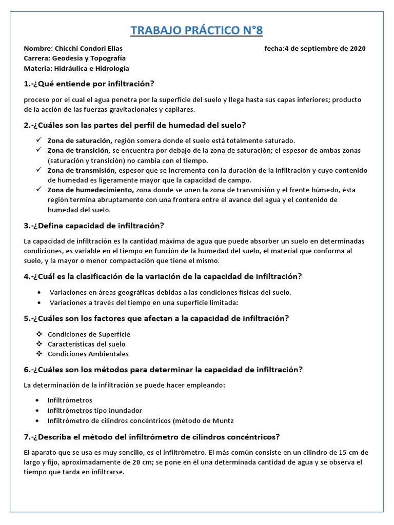 Práctica N°8 | PDF | Suelo | Agua