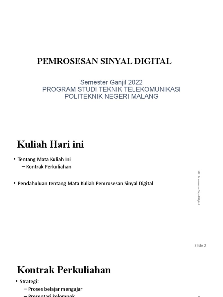 Pemrosesan Sinyal Digital | PDF
