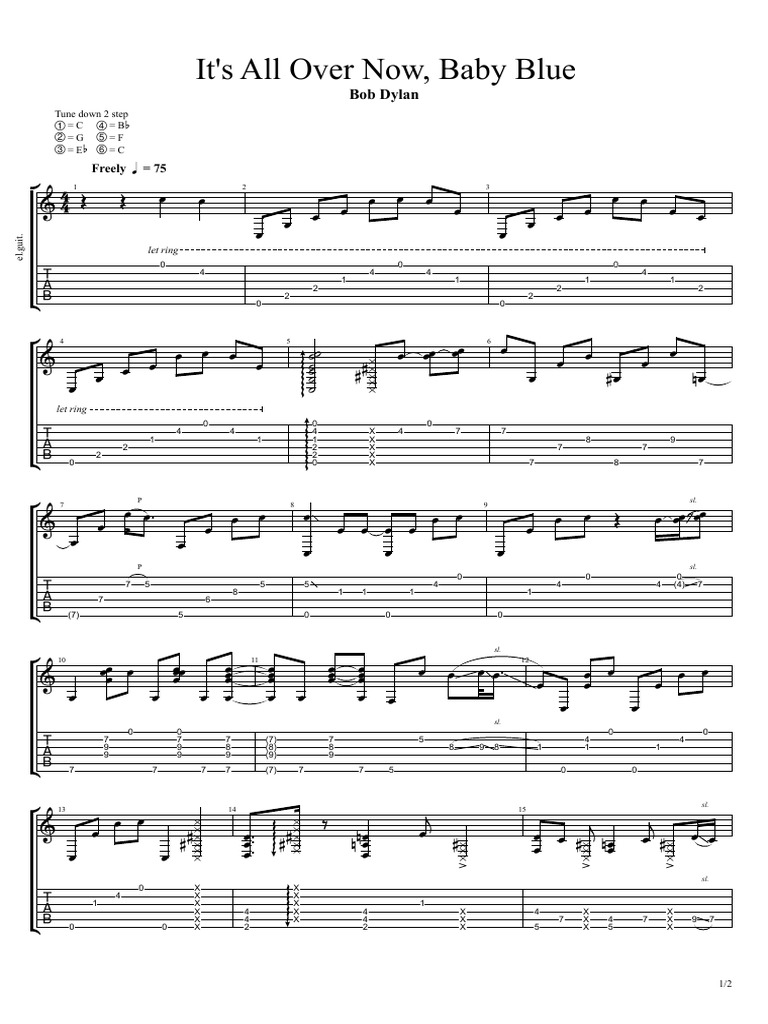 It's All Over Now, Baby Blue | PDF | American Folk Music | American ...