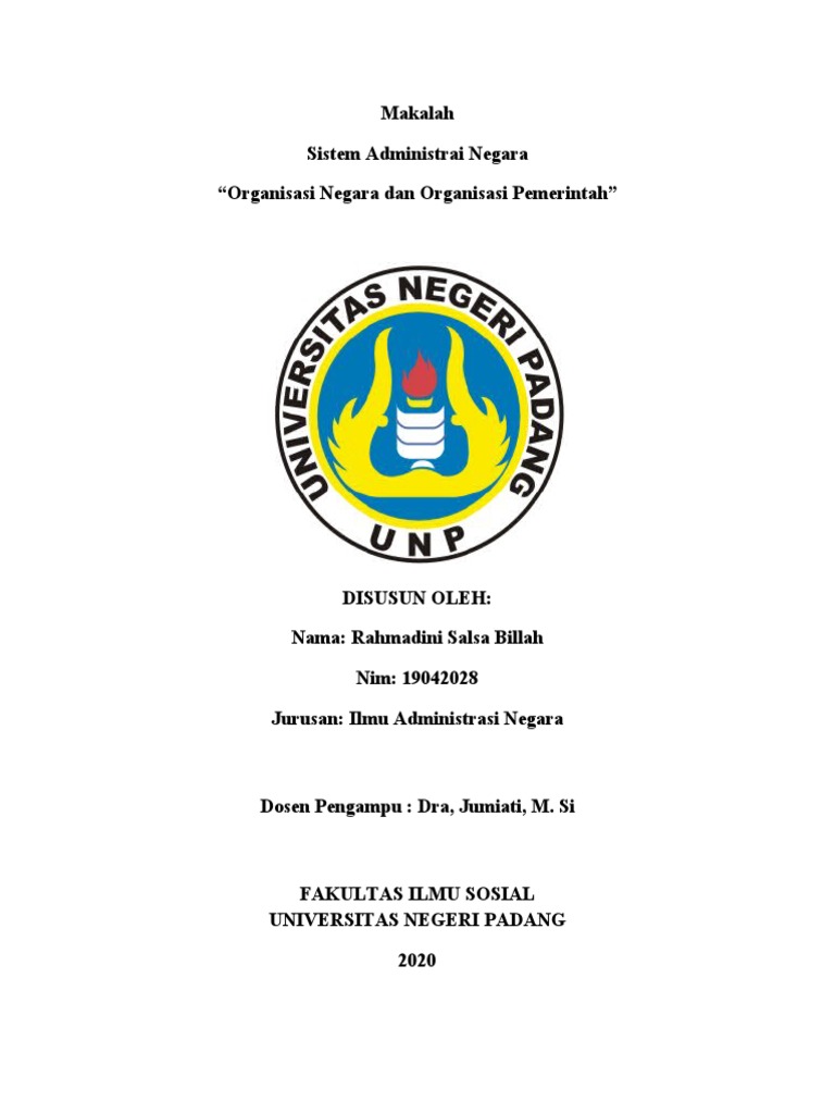 Makalah Sistem Administrasi Negara Pertemuan 6 Pdf 