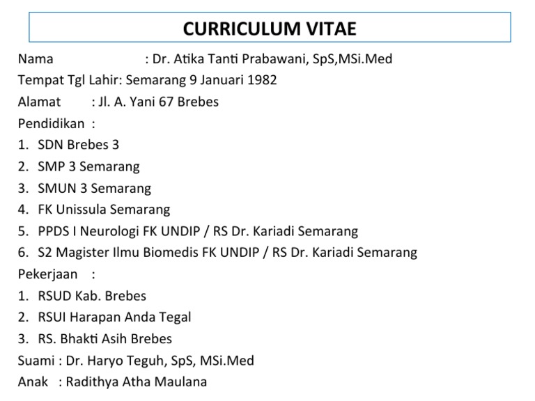 CV DR Atika | PDF