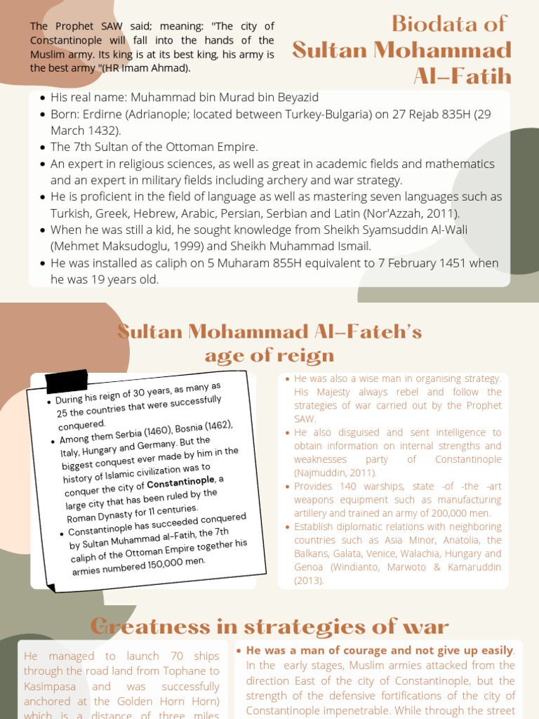 Sultan Muhammad Al-Fatih | PDF | Sultan | Ottoman Empire