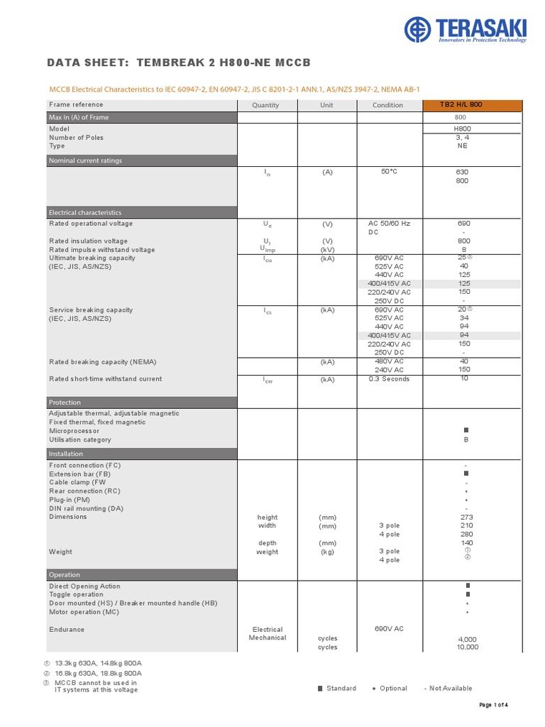 H800-NE Data Sheet | PDF | Alternating Current | Electrical Connector