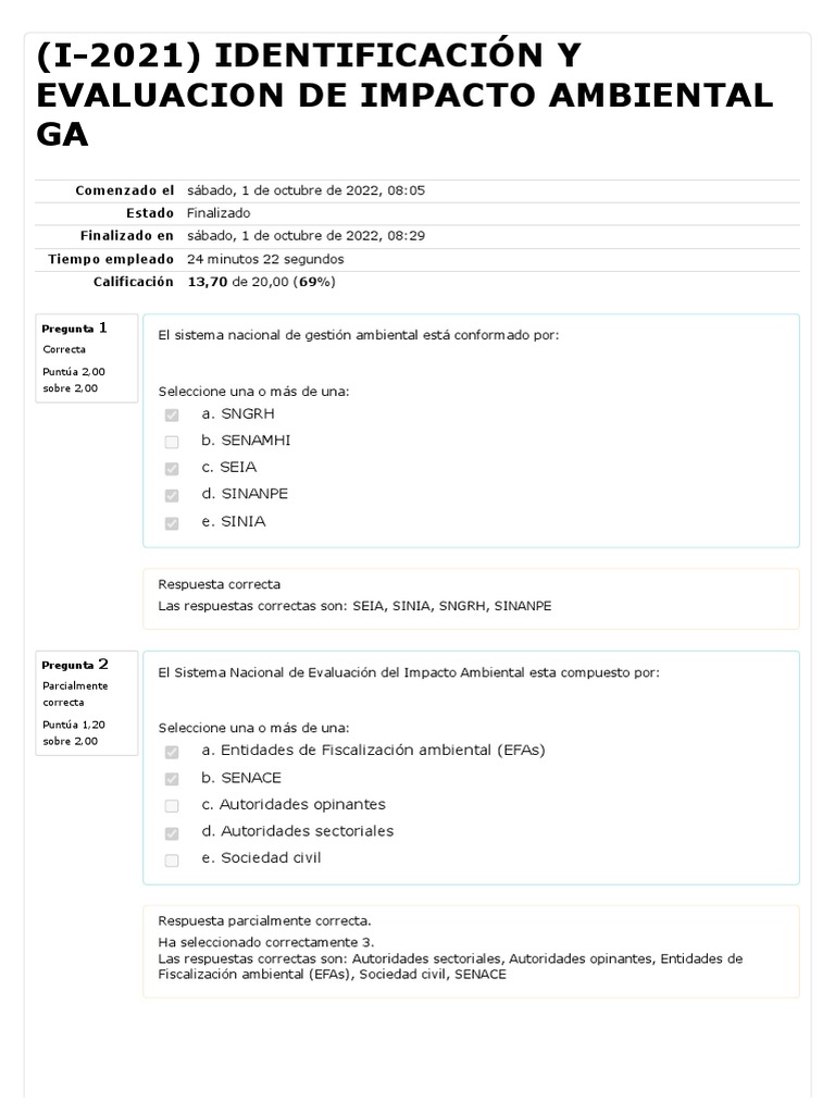Examen Parcial | PDF | Evaluación de impacto ambiental