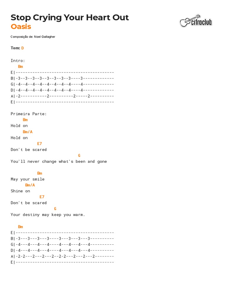 Cifra Club - Oasis - Stop Crying Your Heart Out | PDF | Song Recordings ...