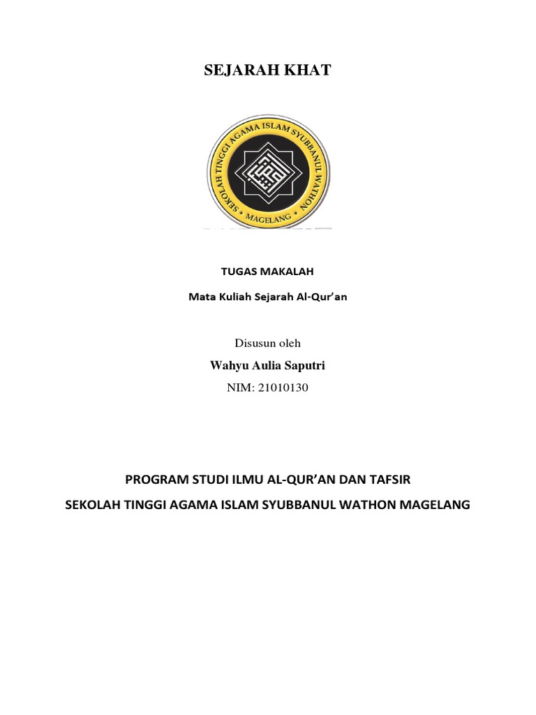 Sejarah dan Pengertian Khat dalam Islam | PDF