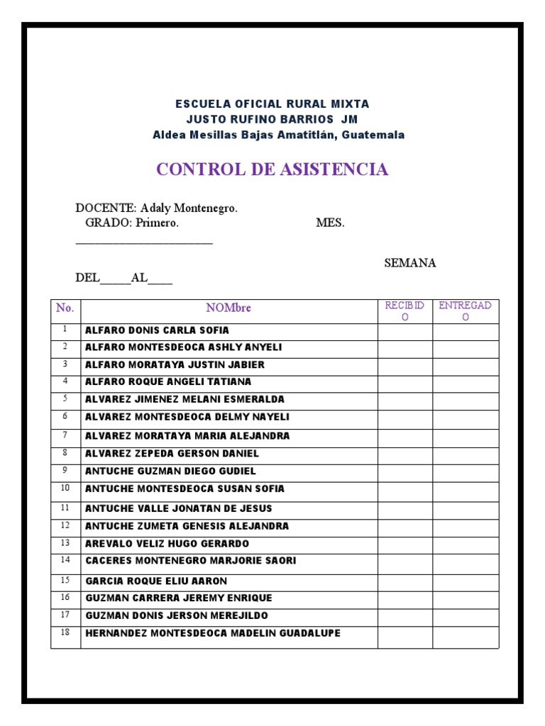 Control de Asistencia | PDF