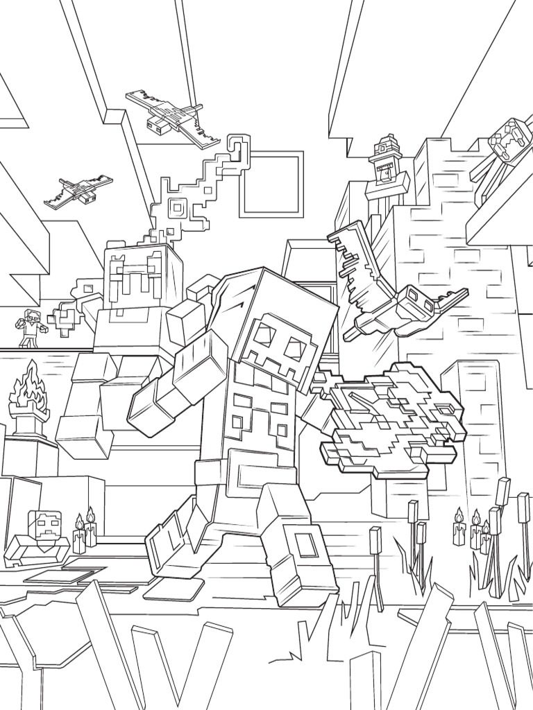 Minecraft Halloween Coloring Page | PDF