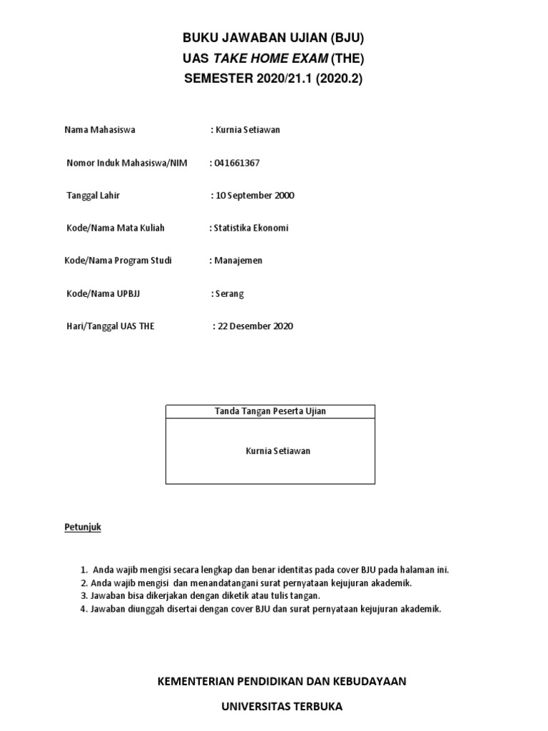 BJU - Umum-3statiska Ekonomi | PDF