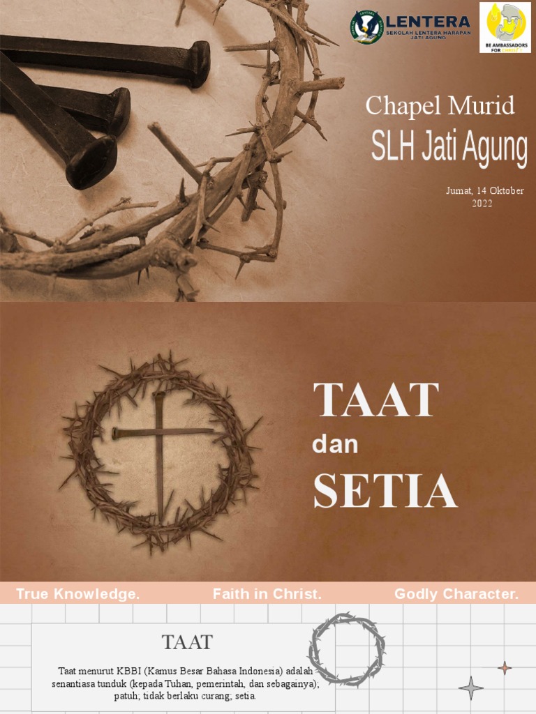 Chapel Murid - Taat&Setia - 14 Okt 2022 | PDF
