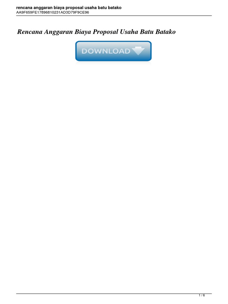 Rencana Anggaran Biaya Proposal Usaha Batu Nadipajalang Contoh Proposal ...