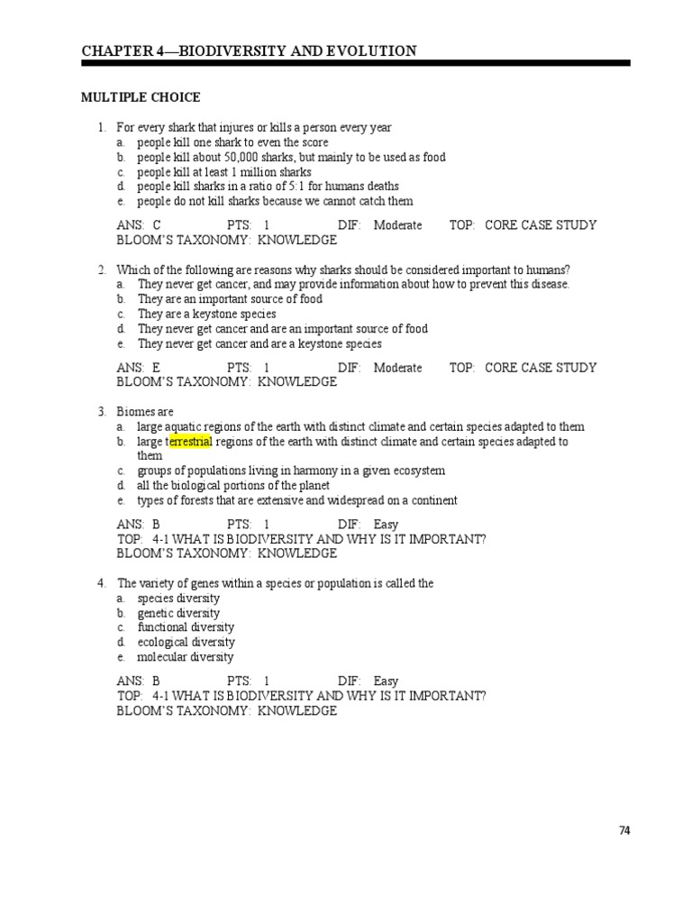 ES14e - TB - ch04, Final - BLOOMS | PDF | Evolution | Biodiversity