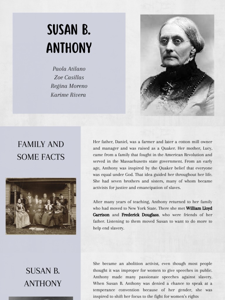 Susan B Anthony | PDF | Women's Suffrage | Human Rights