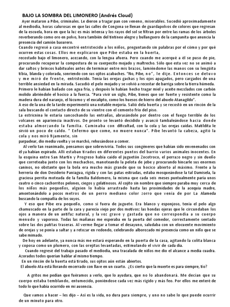 Bajo La Sombra Del Limonero | PDF