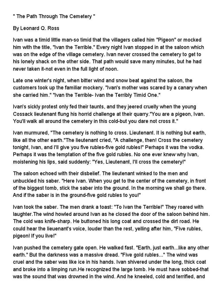 ThePathThroughtheCemetery by Leonard Q. Ross | PDF | Art | Poetry