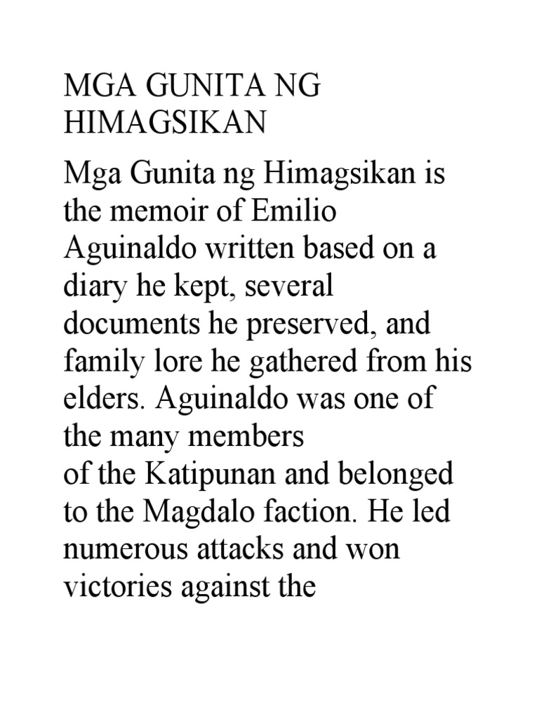 Mga Gunita NG Himagsikan | PDF | Philippines | Independence