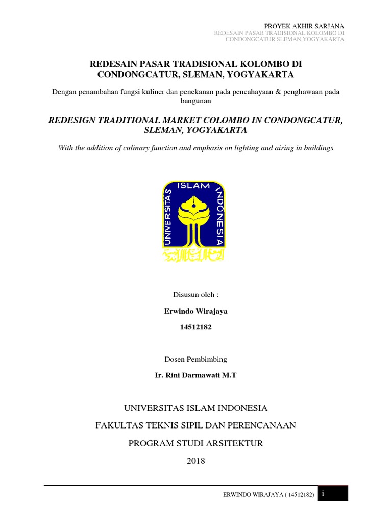 Erwindo Wirajaya 14512182 Ta2018 Arsitektur | PDF | Teknologi & Rekayasa