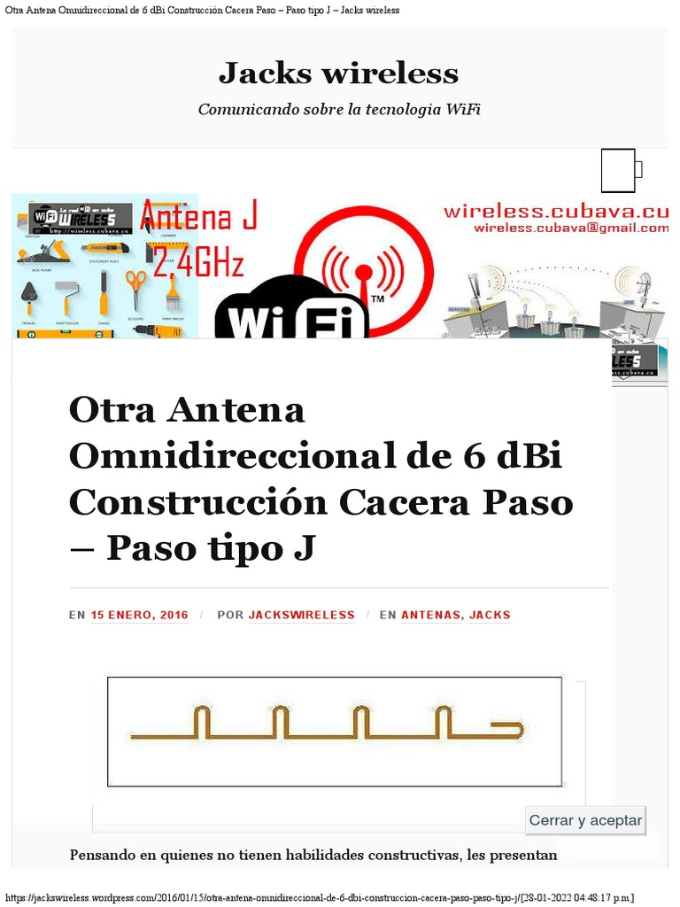 Estudio Antena Omnidireccional de 6 Dbi Construcción Cacera Paso - Paso Tipo J - J | PDF ...