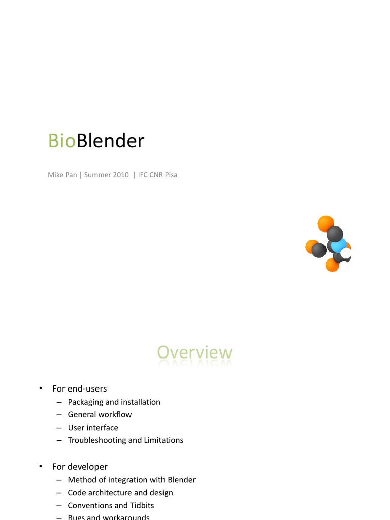 Blender Blender: Bio Bio | PDF | Blender (Software) | Protein Structure