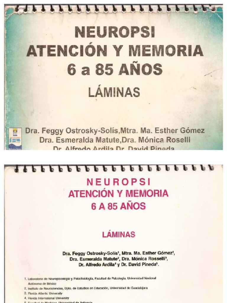 Neuropsi Atencion y Memoria Laminaspdf | PDF