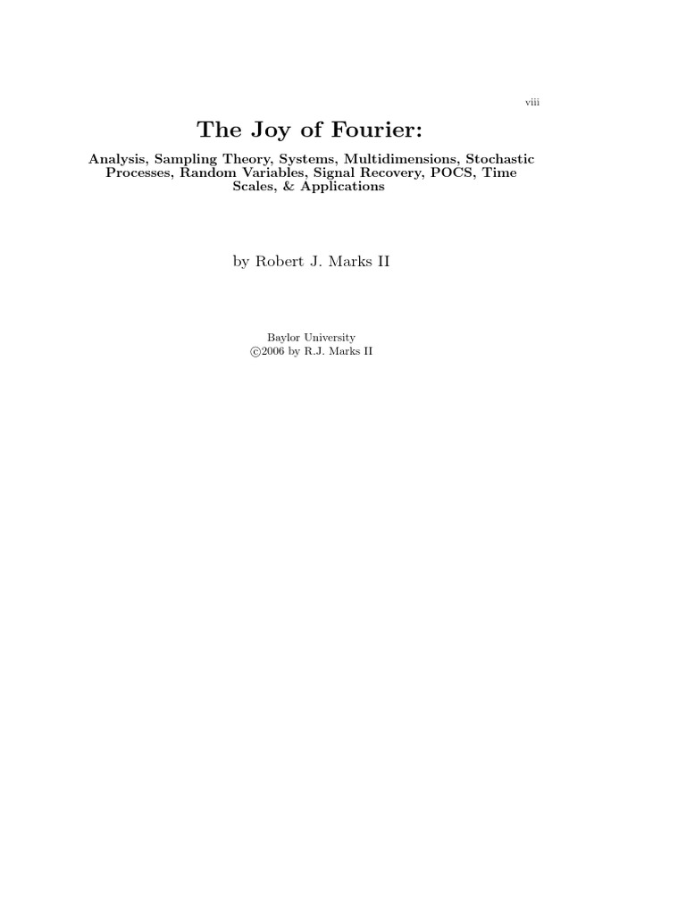 Robert J. Marks II - The Joy of Fourier | PDF | Stationary Process ...