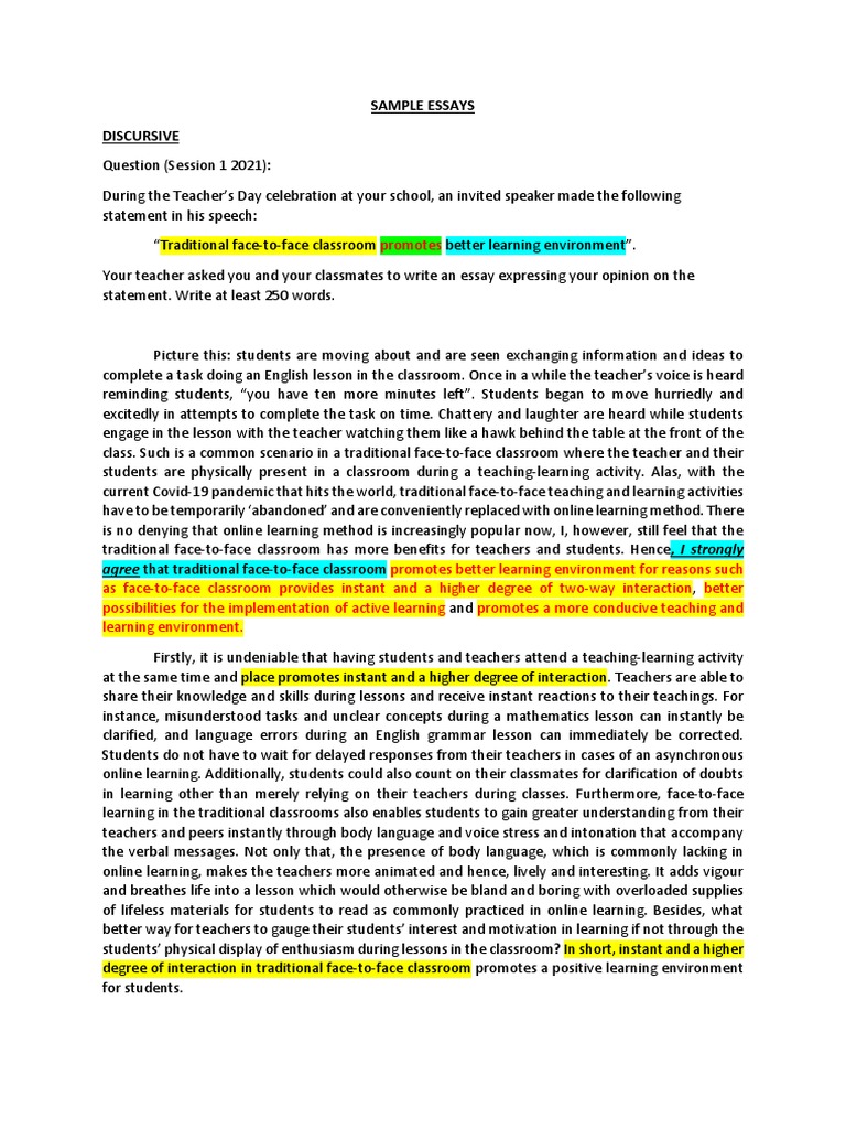MUET SAMPLE ESSAYS - Compare Contrast & Cause Effect | PDF | Teachers ...